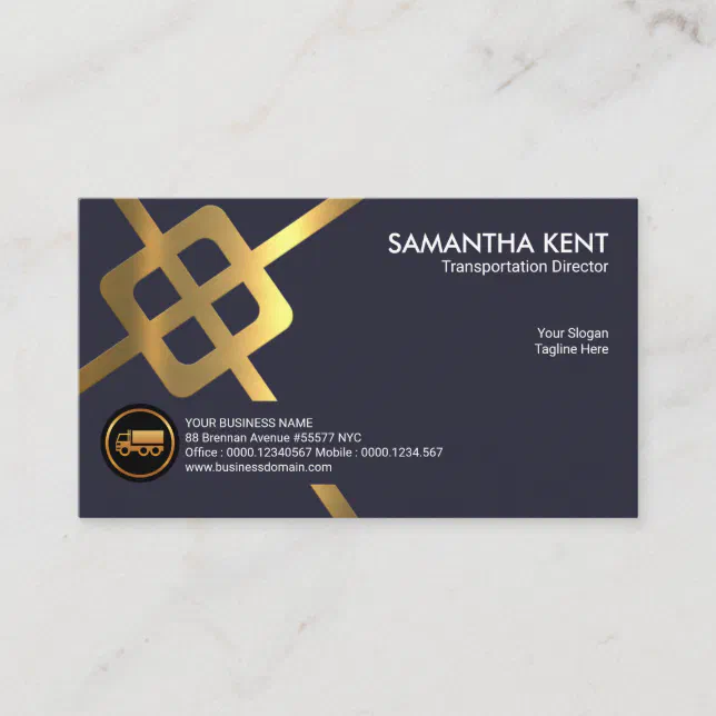 Gold Crossroad Logistic Routes Transportation Business Card | Zazzle