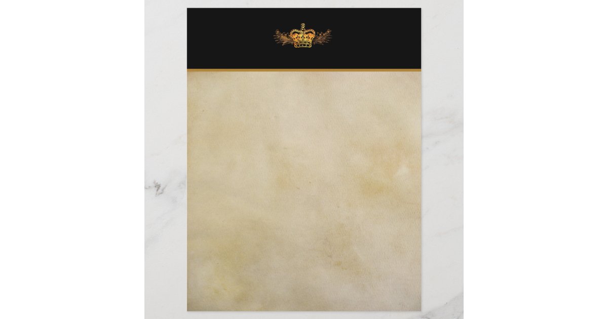 Gold Crown Parchment-look Letterhead | Zazzle