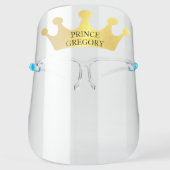 Gold Crown Prince Name Face Shield | Zazzle