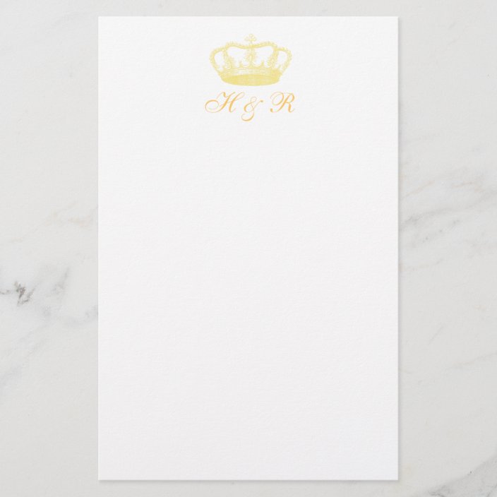 Gold Crown Stationery | Zazzle.com