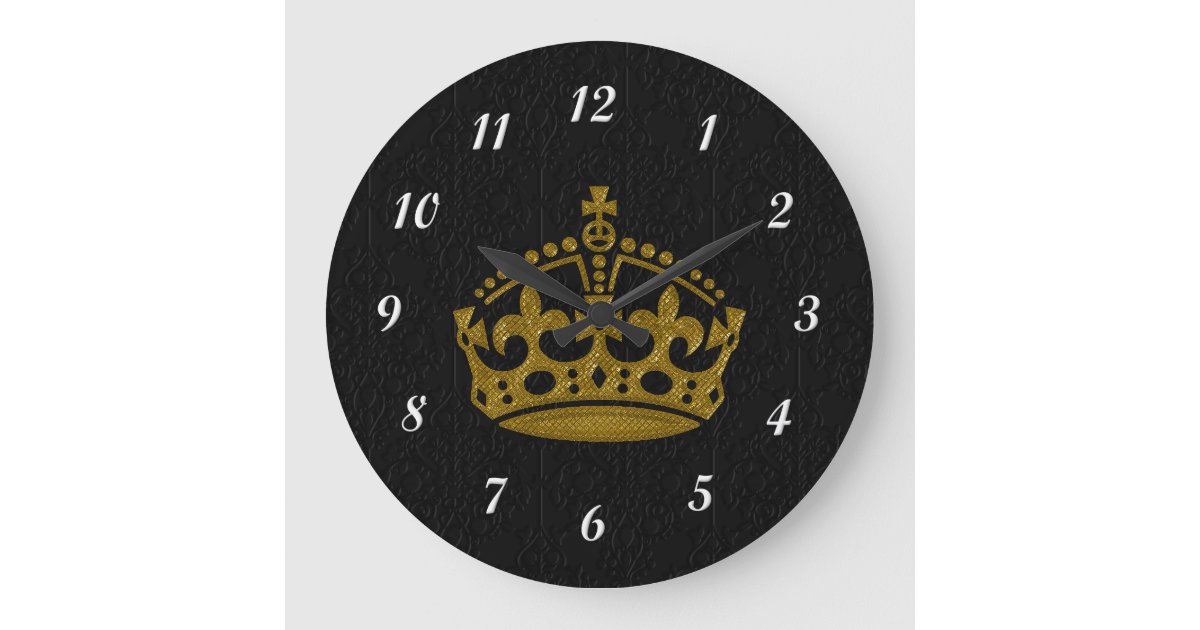 Gold Crown Wall Clock | Zazzle