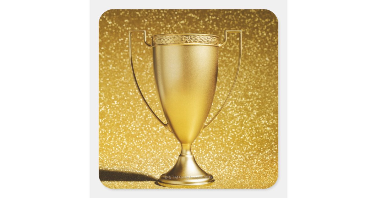 Gold Cup Trophy Square Sticker | Zazzle