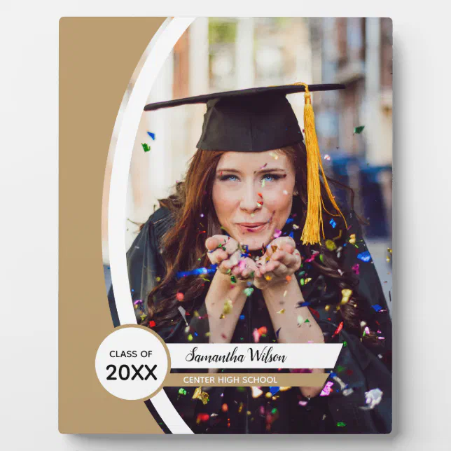 Gold Curved Frame Photo Graduation | Zazzle