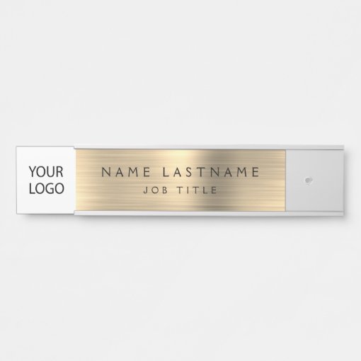 Gold Custom Logo Executive Business Professional Door Sign | Zazzle