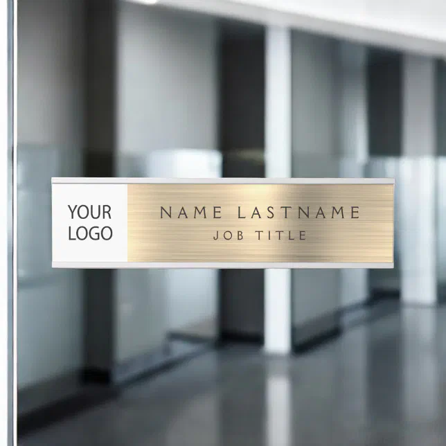 Gold Custom Logo Executive Business Professional Door Sign | Zazzle