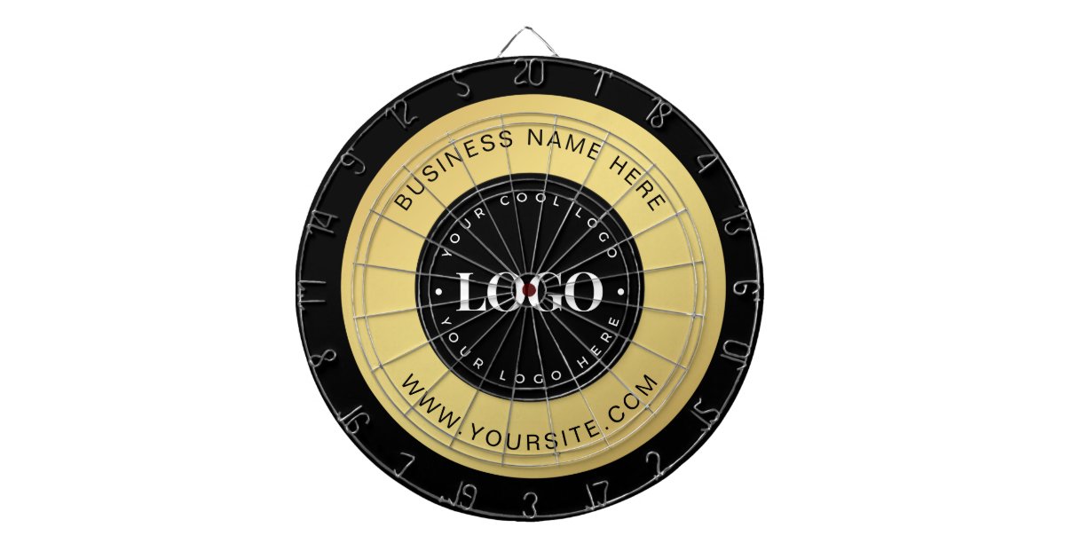 Gold Custom Logo & Text Company Business Branded Dart Board | Zazzle
