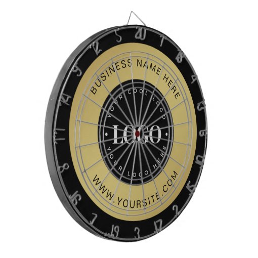 Gold Custom Logo & Text Company Business Branded Dart Board | Zazzle