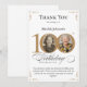 Gold Custom Photo 100th Birthday Thank You Card | Zazzle