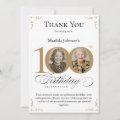 Gold Custom Photo 100th Birthday Thank You Card | Zazzle
