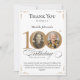 Gold Custom Photo 100th Birthday Thank You Card | Zazzle