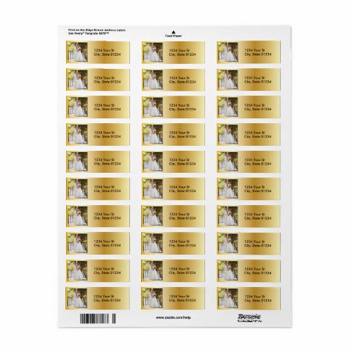 Gold Custom Photo Return Address Labels | Zazzle