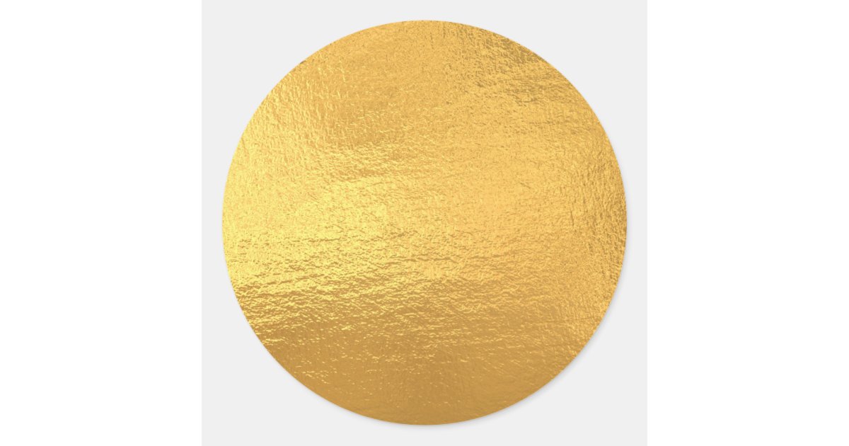 Gold Custom Trendy Classic Round Sticker | Zazzle
