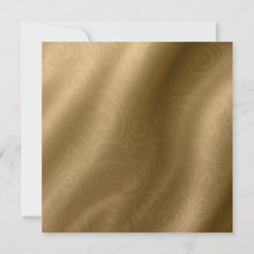 Gold Damask Silk Posh Wedding Invitation | Zazzle