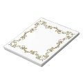 Gold Decorative Floral Border Notepad | Zazzle