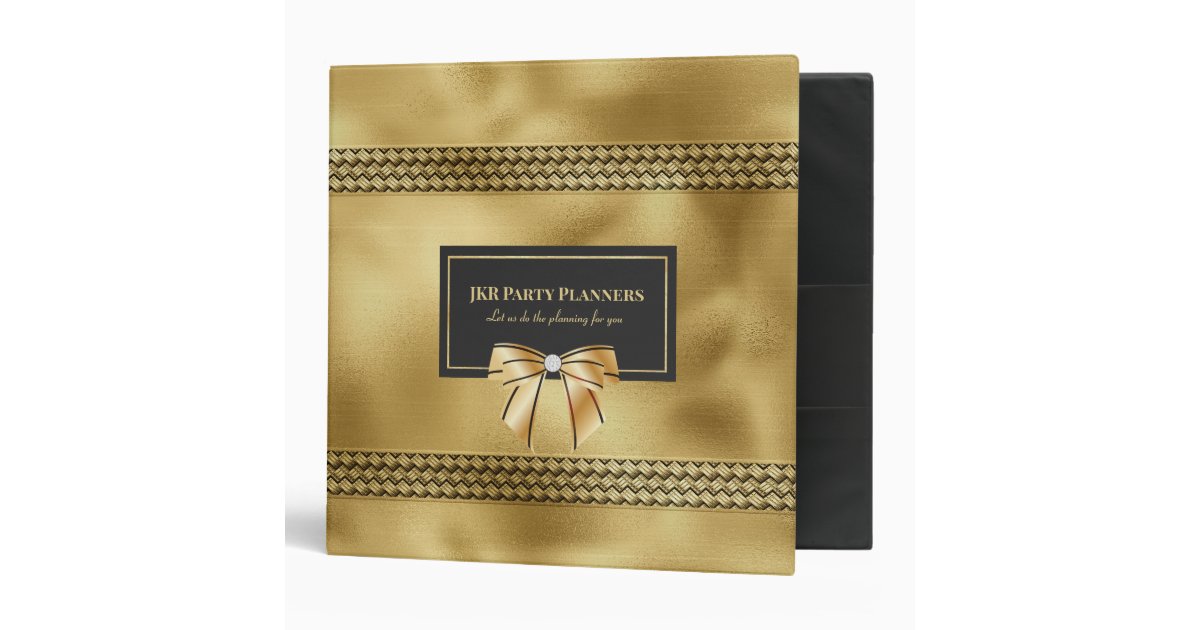Gold Decorative Metallic Look 3 Ring Binder | Zazzle