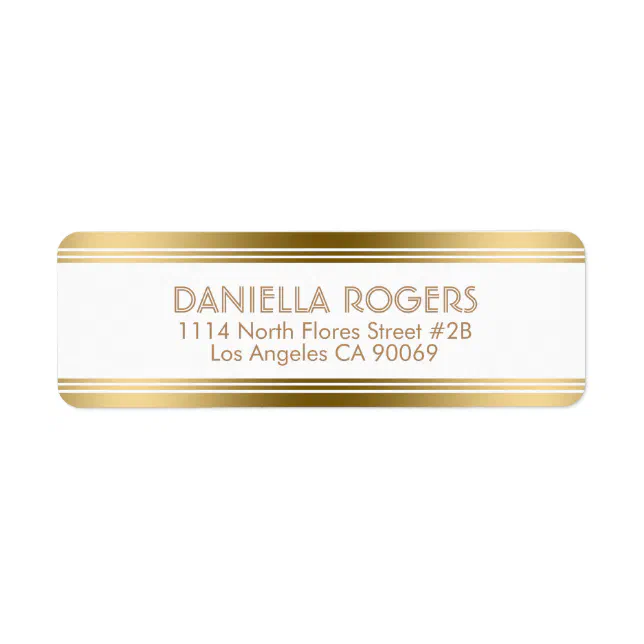 Gold Decorative Stripes Geometric Modern Design Label | Zazzle