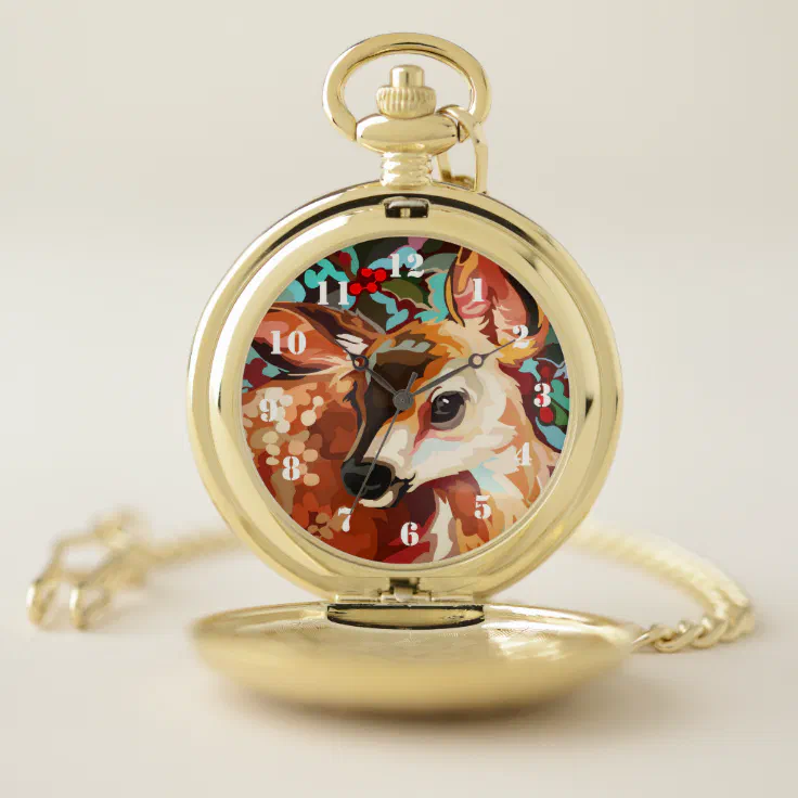 Gold Deer Pocket Watch | Zazzle