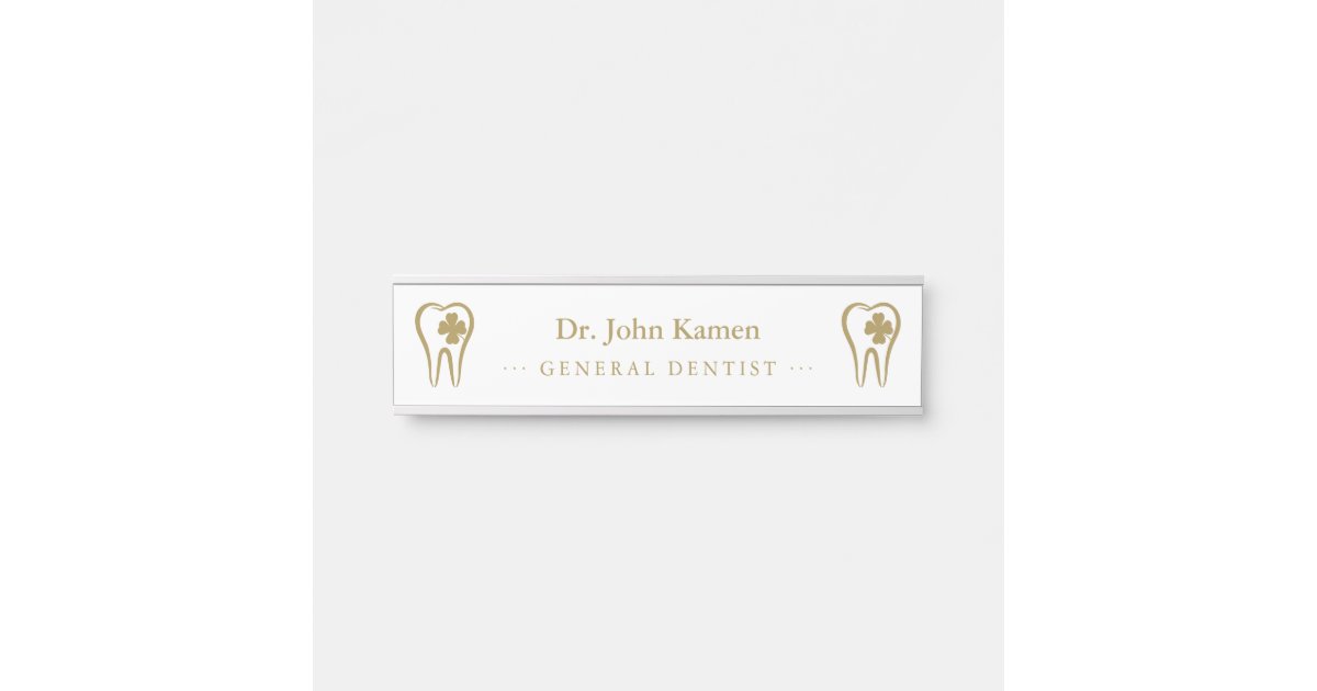 Gold Dentist | Teeth Door Sign | Zazzle