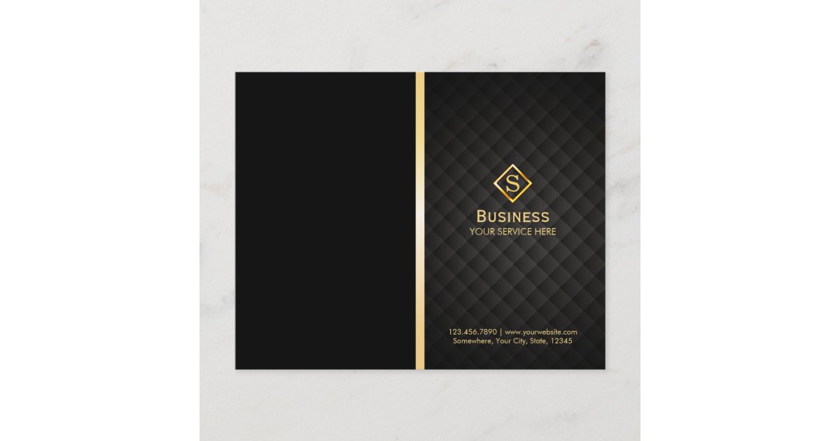 Gold Diamond Monogram Elegant Bi-Fold Brochure | Zazzle