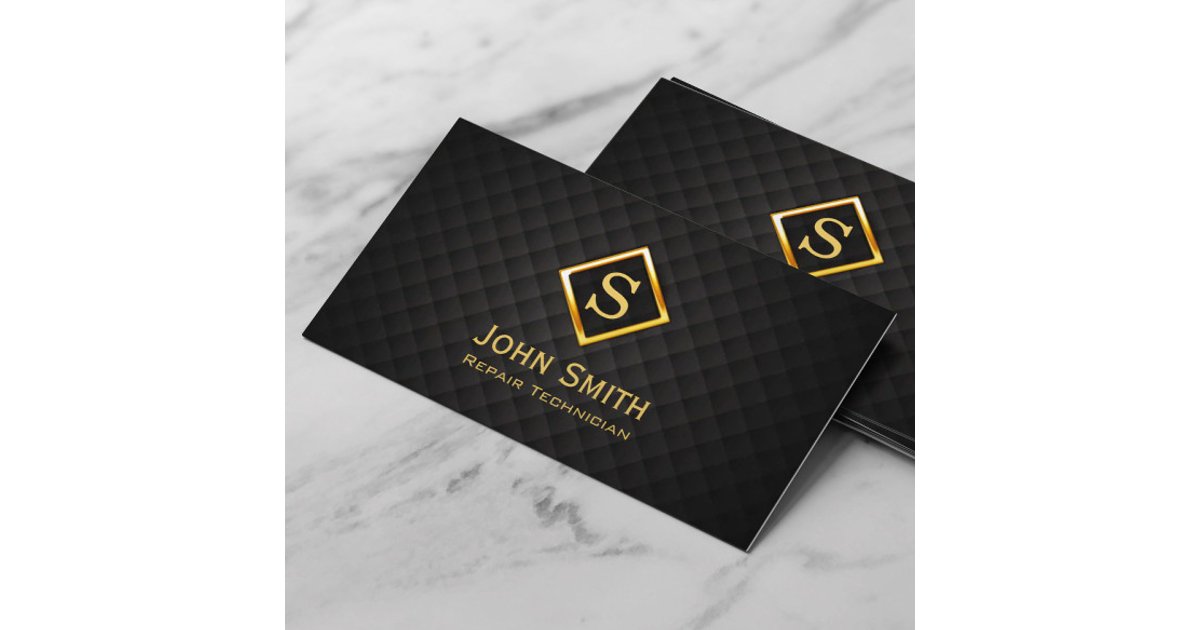 Gold Diamond Repair Technician Business Card | Zazzle