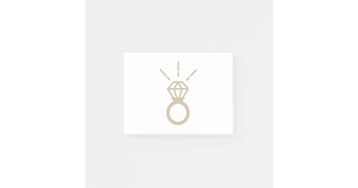 Gold Diamond Ring Post-it Notes | Zazzle