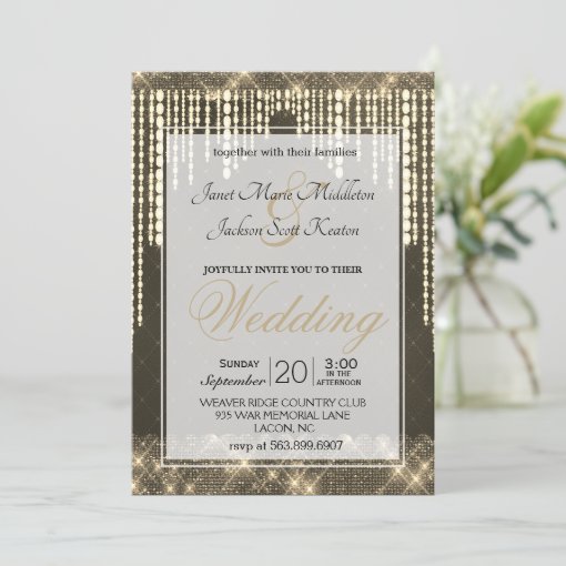 Gold Diamond Wedding Invitation | Zazzle