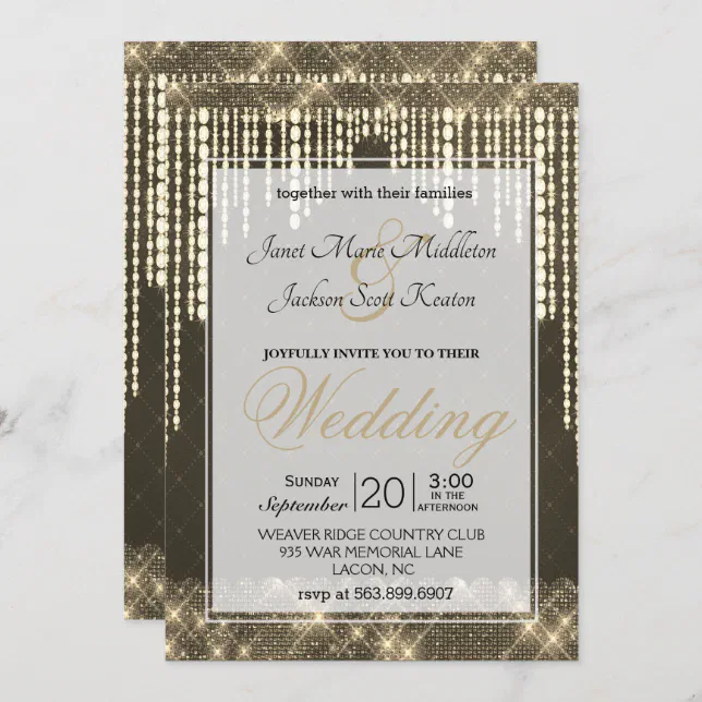 Gold Diamond Wedding Invitation | Zazzle