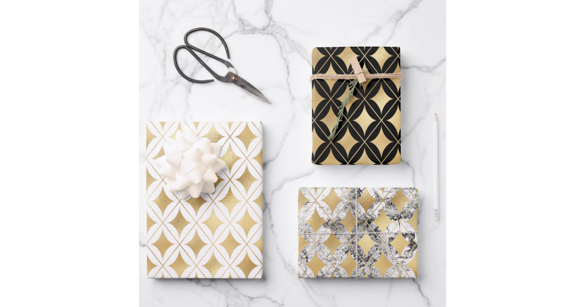 Gold Diamond Wrapping Paper Sheets | Zazzle