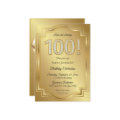 Gold & Diamonds 100th Birthday Anniversary Invitation | Zazzle