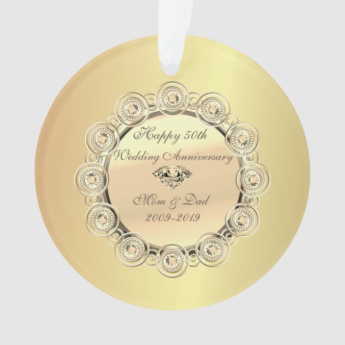 Gold Diamonds Elegant 50th Wedding Anniversary Ornament | Zazzle.com