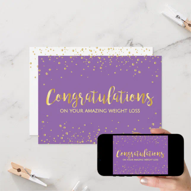 Gold Diet Slimming Weight Loss Congratulations Card | Zazzle