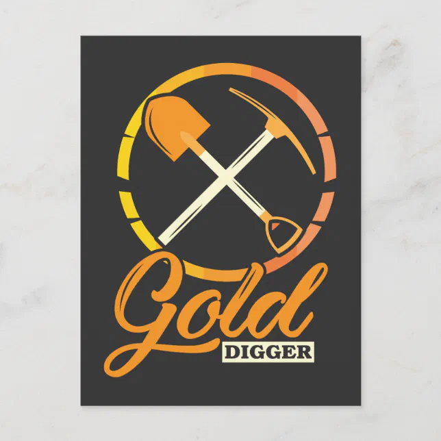 Gold Digger Panning Mining Funny Miner Postcard | Zazzle