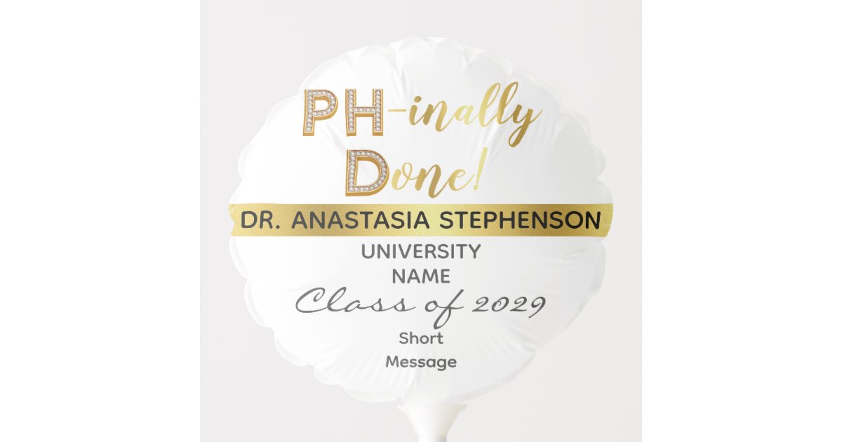 Gold Doctorate PhD Graduation Ceremony Party Balloon | Zazzle