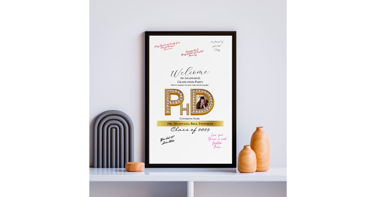 Gold Doctorate PhD Graduation Ceremony Party Photo Foam Board | Zazzle
