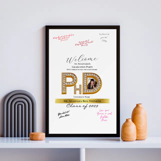 Gold Doctorate PhD Graduation Ceremony Party Photo Foam Board | Zazzle