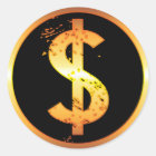 Gold Dollar Sign Classic Round Sticker | Zazzle.com