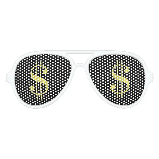 Gold $ Dollar Signs Bling Party Favor Sunglasses | Zazzle