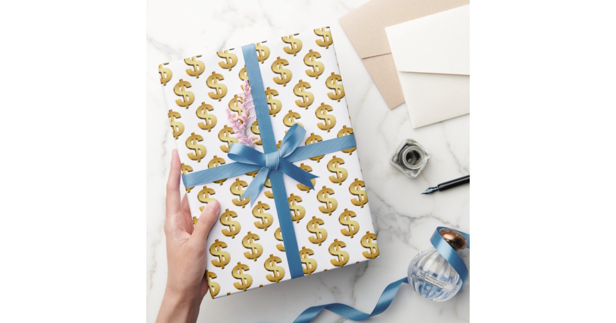 Gold Dollar Signs Wrapping Paper | Zazzle