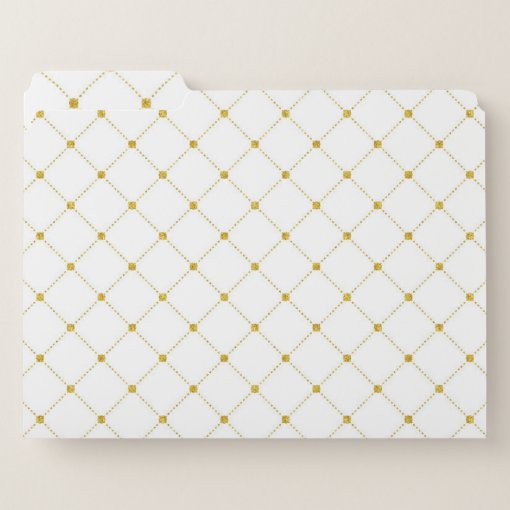 Gold dots and lines geometric pattern file folder | Zazzle