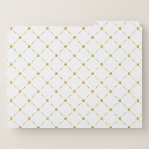 Gold dots and lines geometric pattern file folder | Zazzle