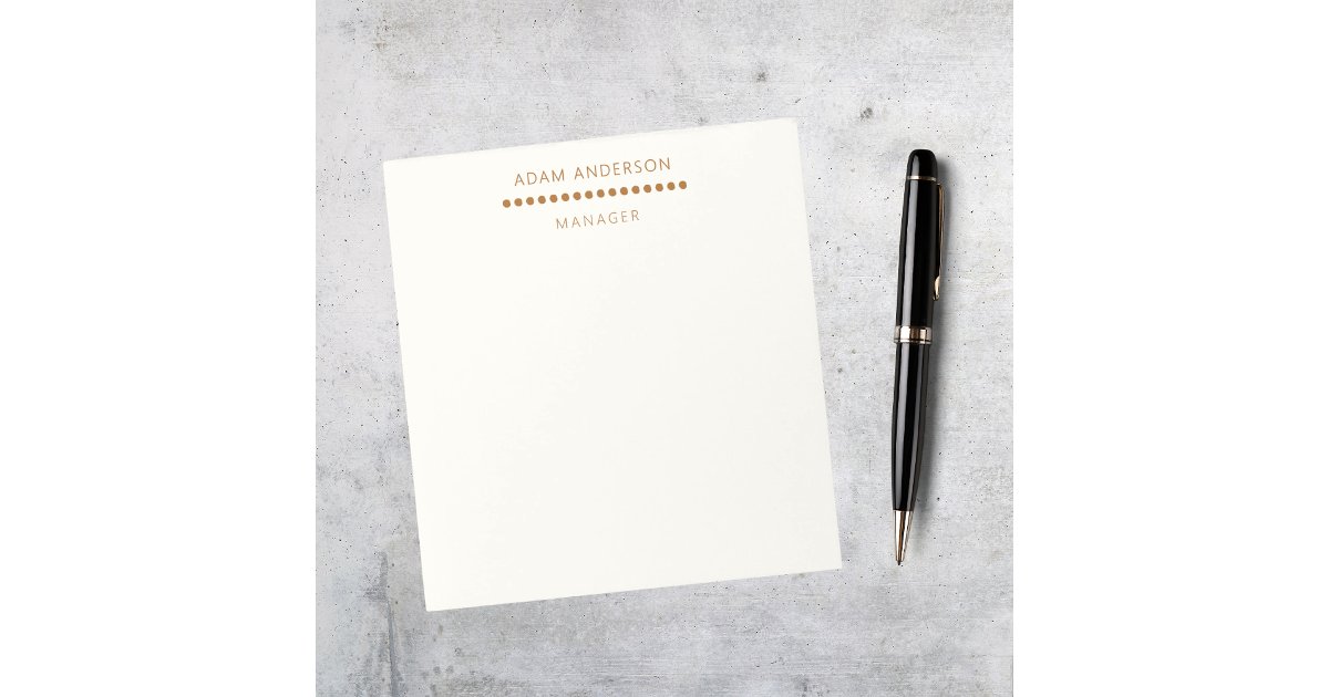 Gold Dots Minimalist Simple Professional Cream Notepad | Zazzle
