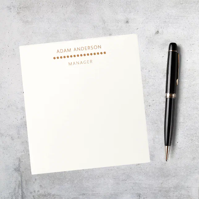 Gold Dots Minimalist Simple Professional Cream Notepad | Zazzle