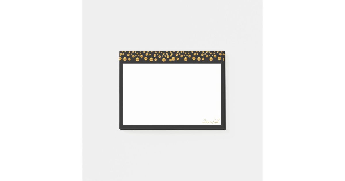 Gold Dots on Black Post-it Notes | Zazzle