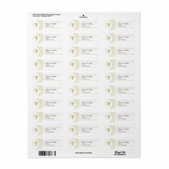 Gold Dove Religious Address Label | Zazzle