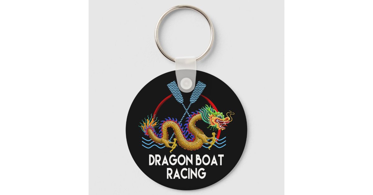 Gold Dragon Boat Racing Keychain | Zazzle