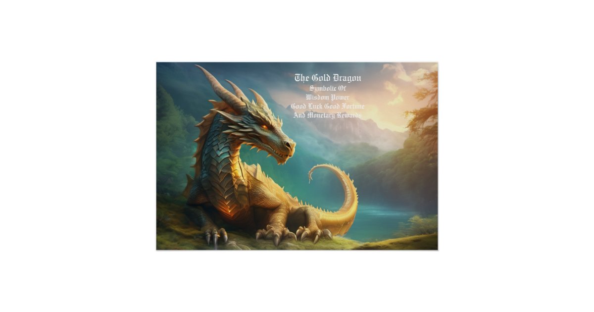 Gold Dragon Poster | Zazzle