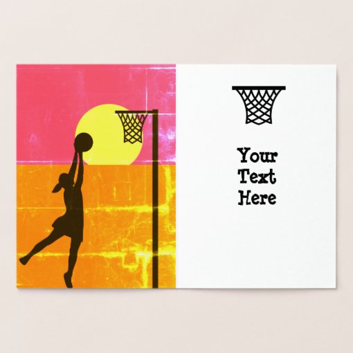 Gold Dress Netball Birthday Foil Card | Zazzle