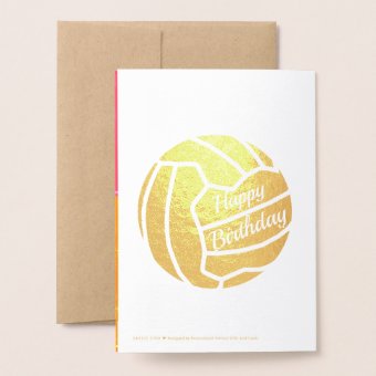 Gold Dress Netball Birthday Foil Card | Zazzle