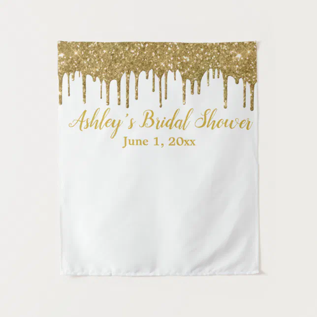 Gold Drip Bridal Shower Backdrop Photo Booth Prop | Zazzle