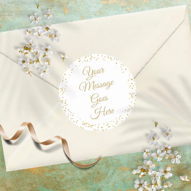 Gold Dust Chic Elegant Script Classic Round Sticker | Zazzle